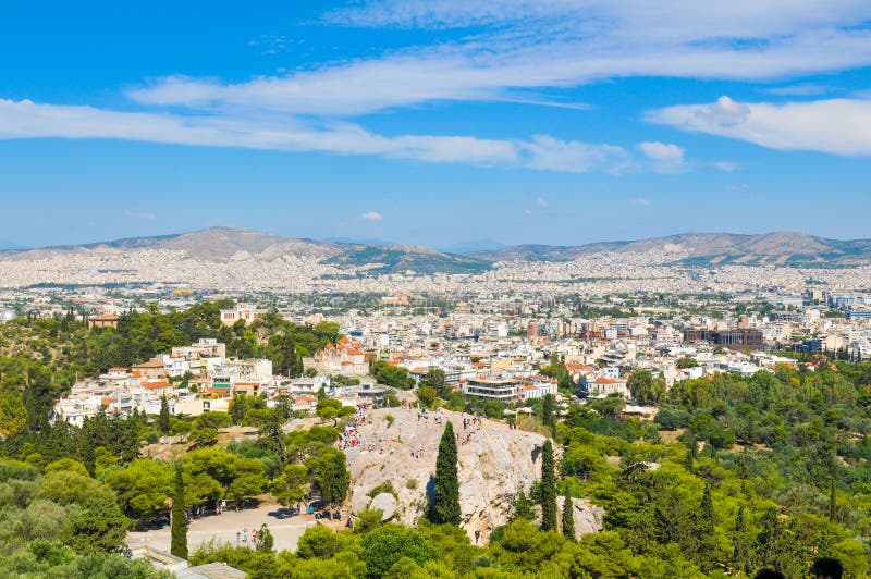 Panorama of Athens, Greece stock photo. Image of greece - 98188876