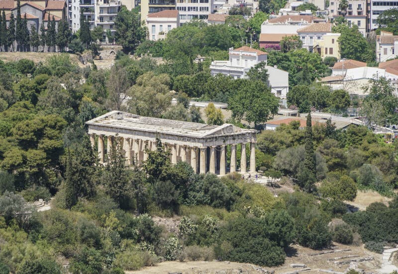 Panorama of Athens with View of the Agora and the Temple of Hermes in ...
