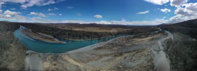 Panorama of Avacha River, Kamchatka Peninsula. Early Spring Stock Photo ...