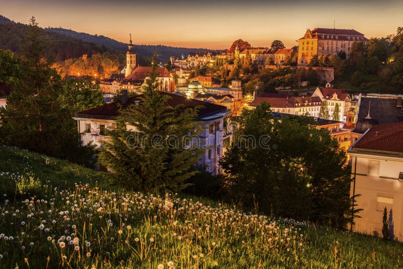 Panorama of Baden-Baden stock photo. Image of landmark - 96780488