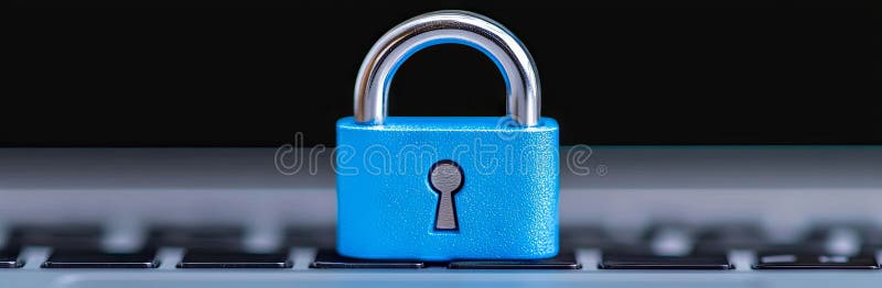 Panorama Banner with Computer Security Concept and Light Effect. Stock ...