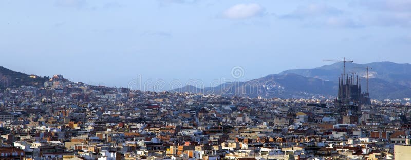 Panorama Barcelona. Landmark, Spain. Stock Image - Image of spain ...