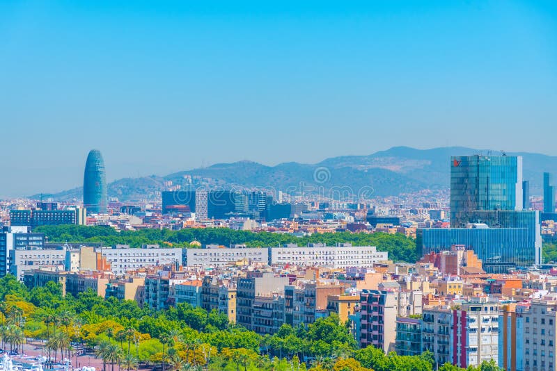 Panorama of Barcelona in Spain Stock Image - Image of vella, skyscraper ...