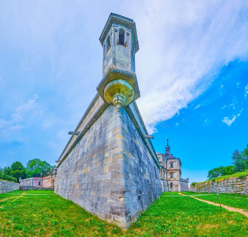 Panorama of Bastion with Watchtower of Pidhirtsi Castle, Ukraine Stock ...