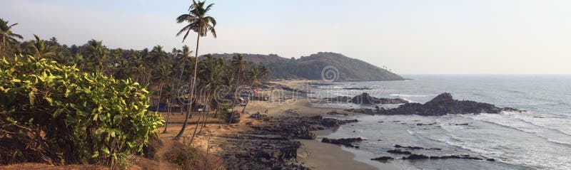 Panorama Beach Vagator, Goa, India Stock Photo - Image of romance ...