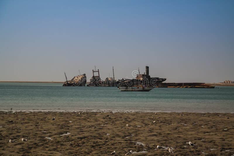 Panorama of Berbera Port and Beach with Boats Somalia Stock Image ...