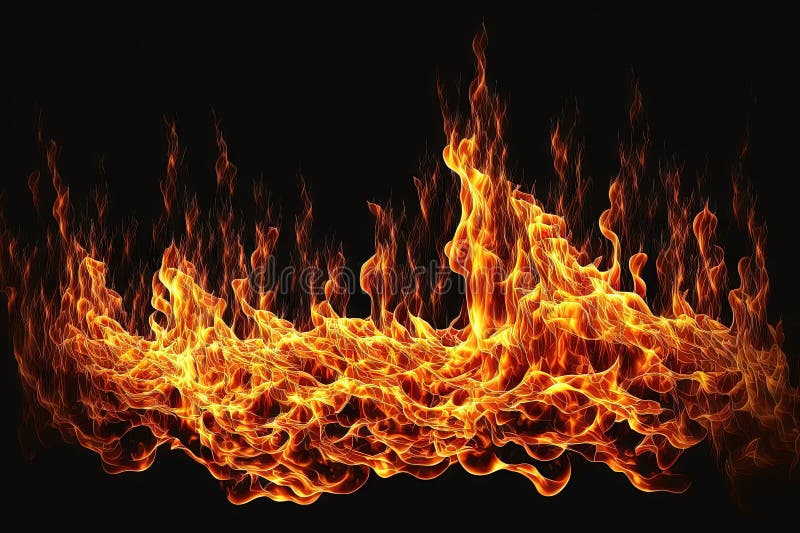 Panorama Black Fire. Fire Burst Banner Background Stock Illustration ...