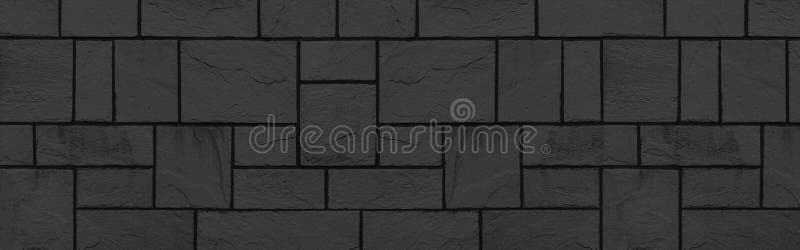 Block Pattern of Black Stone Cladding Wall Tile Texture and Seamless ...