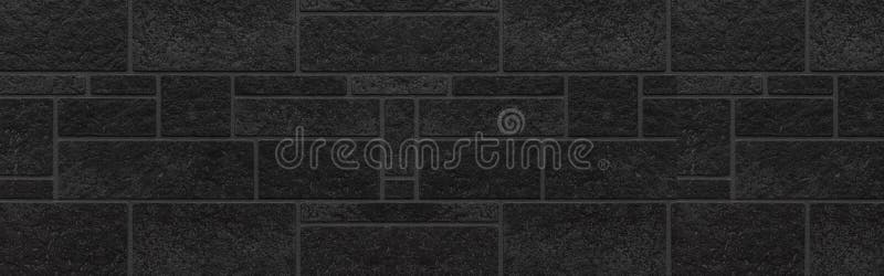 Block Pattern of Black Stone Cladding Wall Tile Texture and Seamless ...