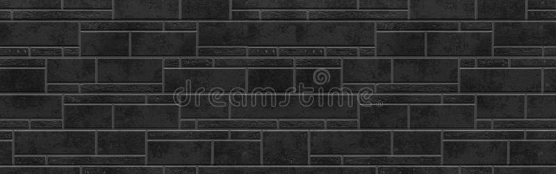 Block Pattern of Black Stone Cladding Wall Tile Texture and Seamless ...