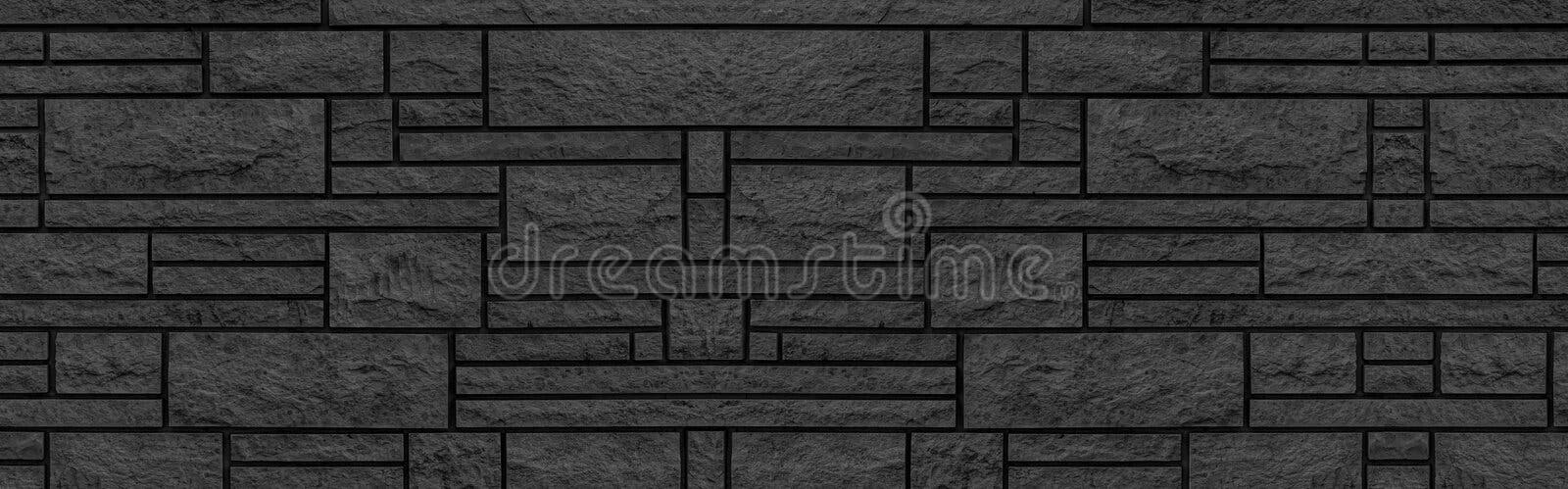 Pattern of Black Stone Cladding Wall Tile Texture and Seamless ...