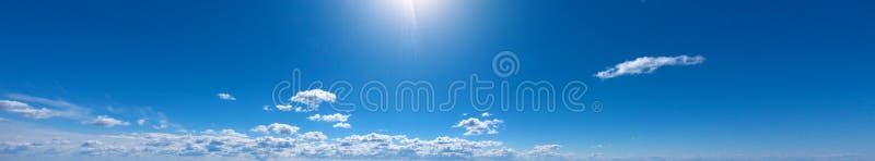 Panorama Blue Sky and White Clouds. Stock Image - Image of light, space ...