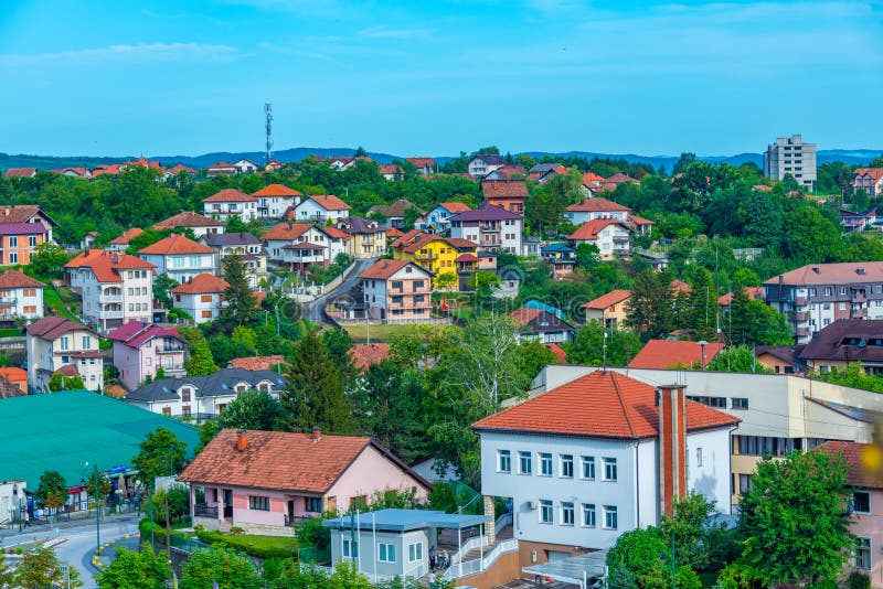 Panorama of Bosnian Town Gradacac Stock Image - Image of summer ...