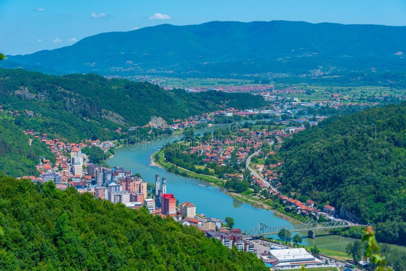 Panorama of Bosnian Town Zvornik Stock Image - Image of valley ...