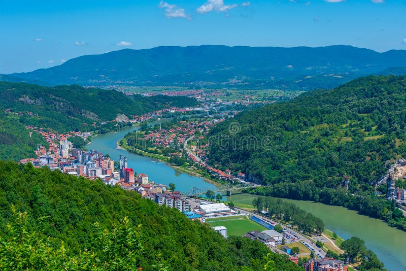 Panorama of Bosnian Town Zvornik Stock Photo - Image of street ...