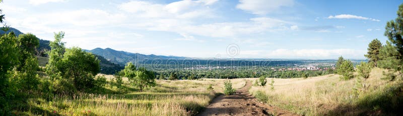 Panorama of Boulder stock image. Image of green, colorado - 33836991