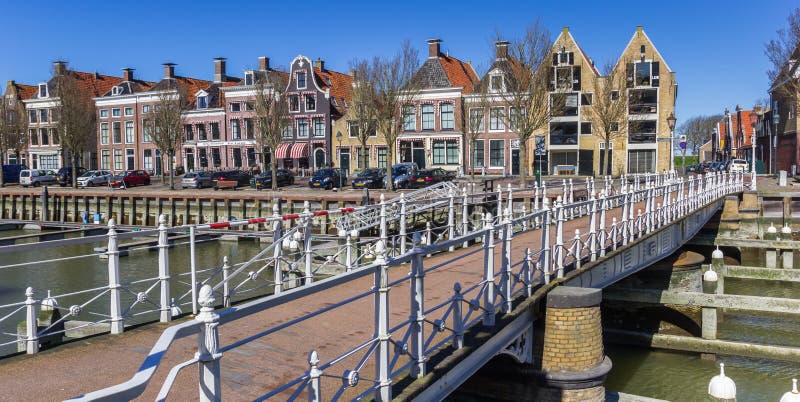 Panorama of a Bridge Over a Canal in Harlingen Editorial Photo - Image ...