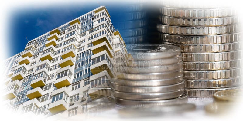 Panorama of the Building in the Background Money . the Concept of ...