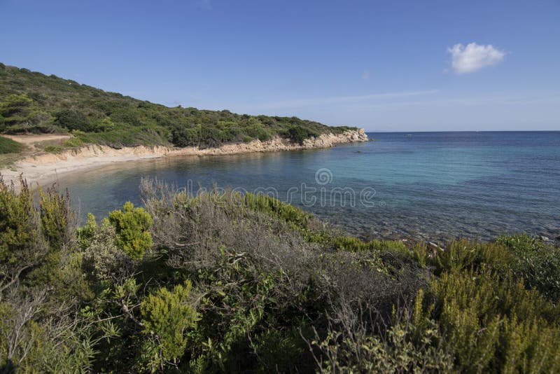 Panorama of Cala Sambuco in Sardinia Stock Image - Image of beautiful ...