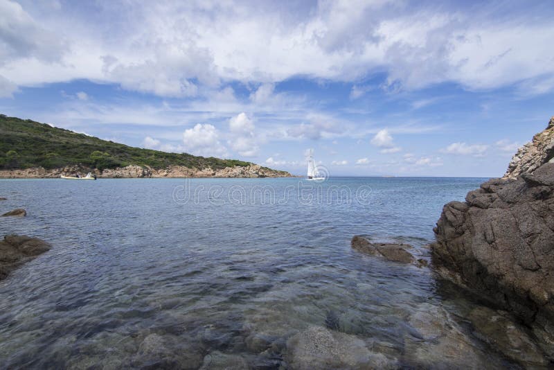 Panorama of Cala Sambuco in Sardinia Stock Photo - Image of panorama ...
