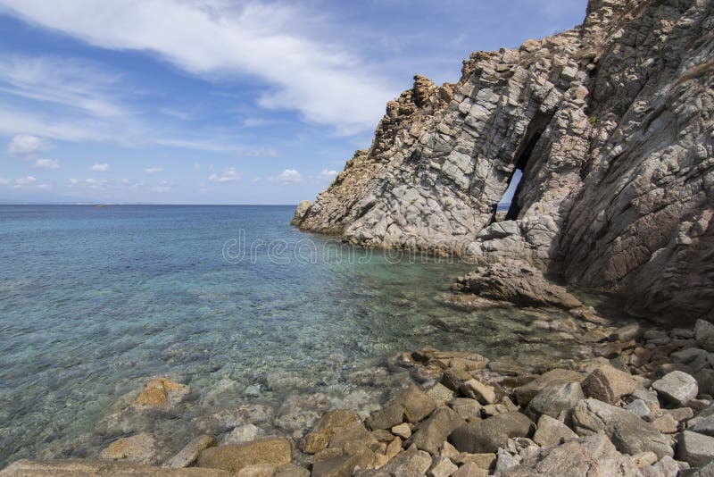 Panorama of Cala Sambuco in Sardinia Stock Image - Image of tourism ...