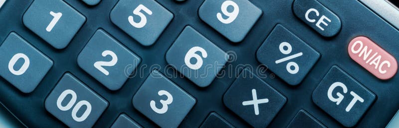 Panorama of Calculator Keyboard Buttons, Close-up. Basic Symbols of ...