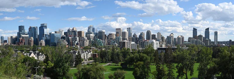 Panorama of Calgary S Skyline Along the Louise Bridge Editorial Photo ...