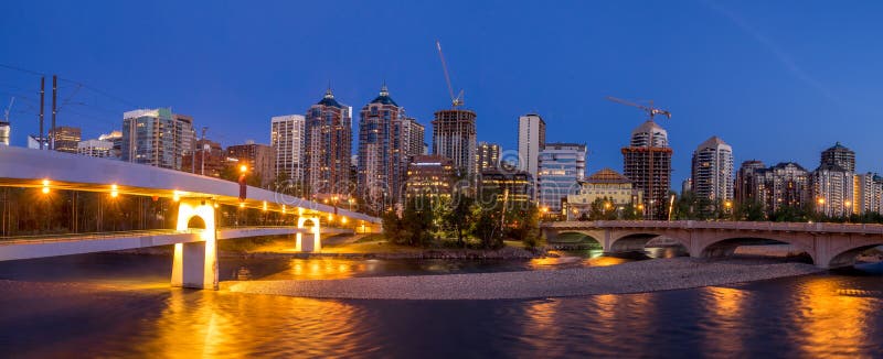 Panorama of Calgary S Skyline Along the Louise Bridge Editorial Photo ...