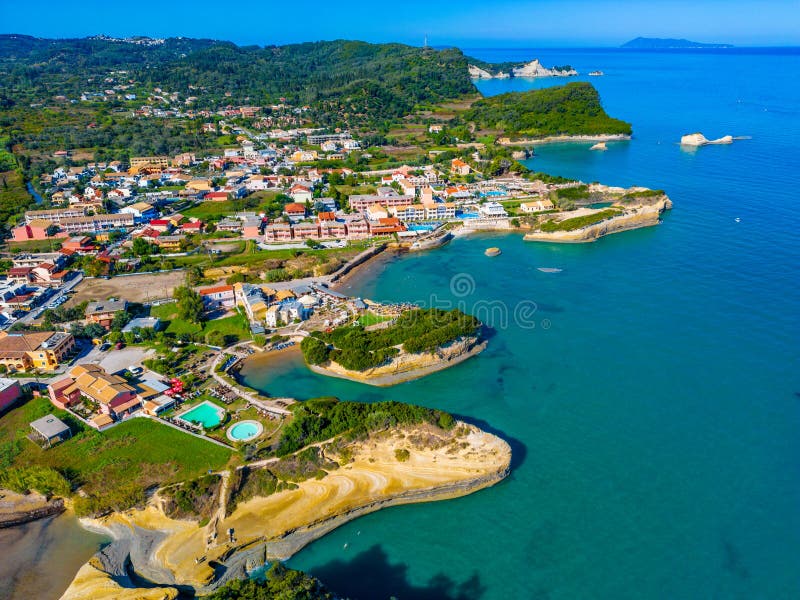 Panorama of the Canal D Amour at Greek Town Sidari Stock Photo - Image ...