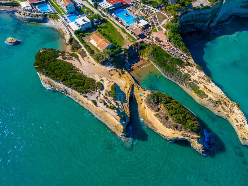 Panorama of the Canal D Amour at Greek Town Sidari Stock Photo - Image ...