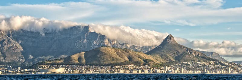 Panorama of Cape Town and Table Mountain, View from the Ocean South ...