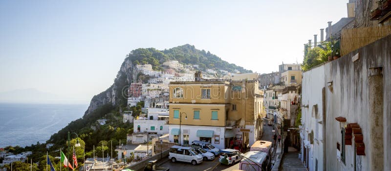 Panorama of Capri Town on Capri Island in Italy Stock Photo - Image of ...