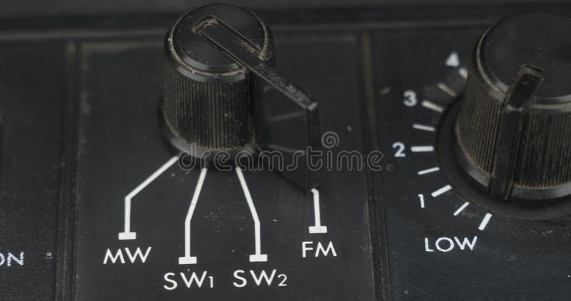 Panorama of the Cassette Recorder Control Panel. Knobs and Switches of ...