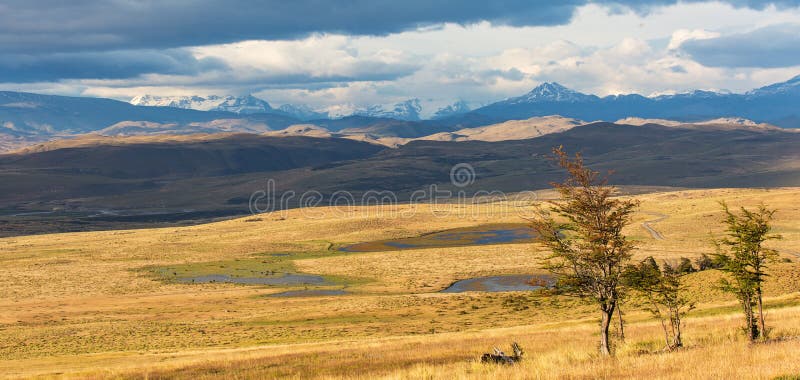 Panorama of chilean pampas stock photo. Image of america - 67931058