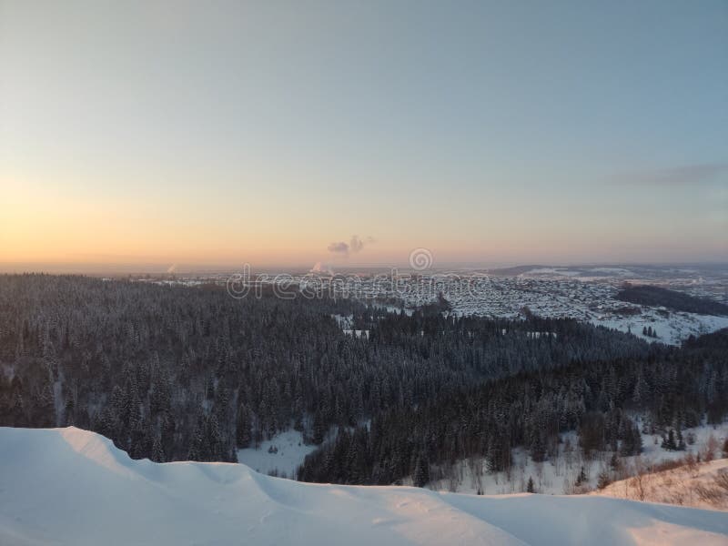 Winter walking in Chusovoy stock image. Image of tree - 250034693