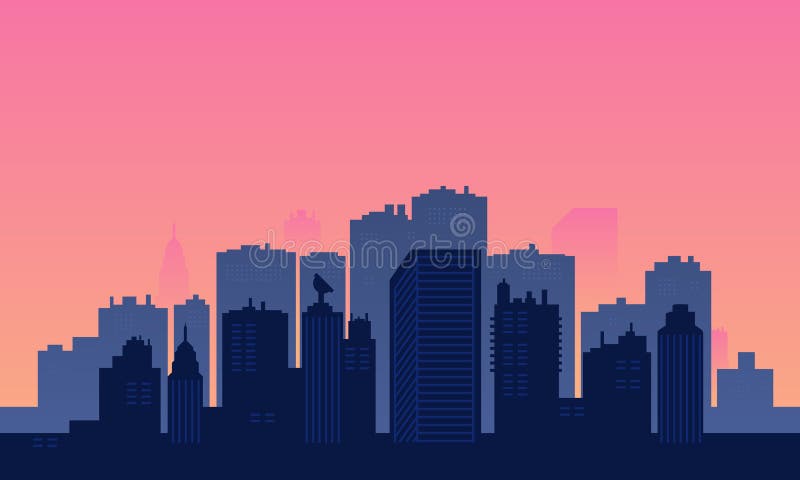 Panorama of the City with Buildings Skycraper Stock Illustration ...