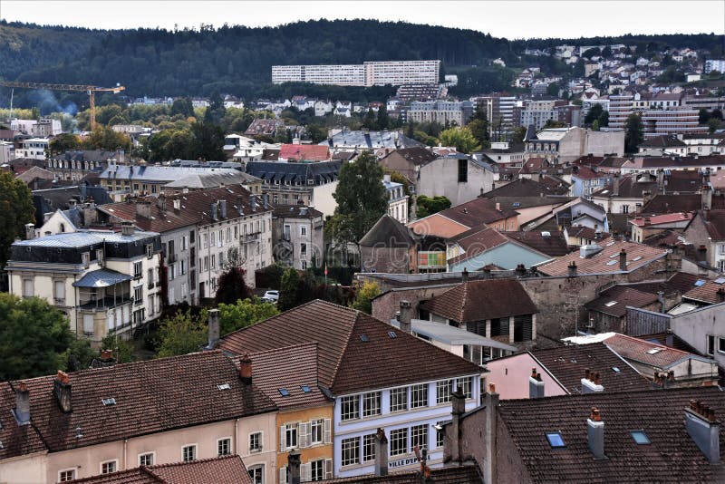 Panorama of city of Epinal stock photo. Image of covered - 162312924