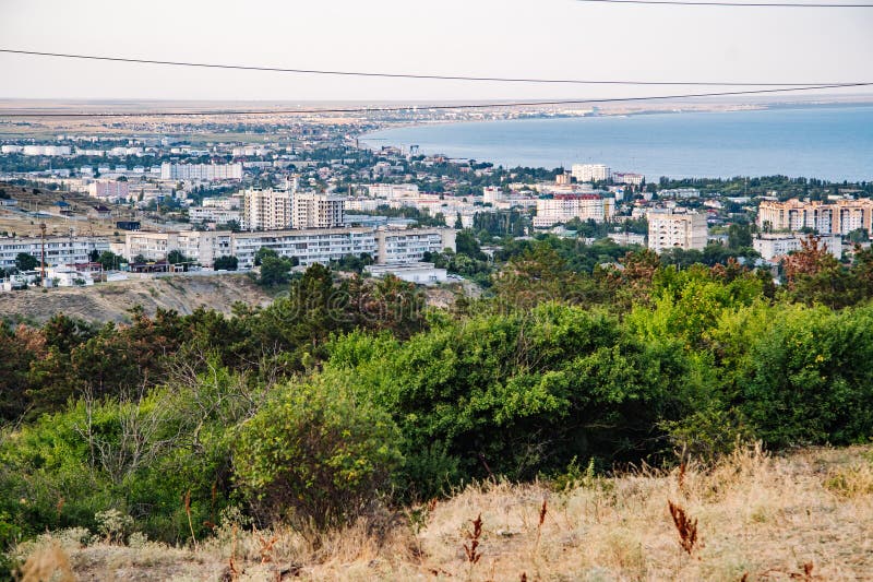 Panorama of the City of Feodosia from the Hill. Stock Photo - Image of ...