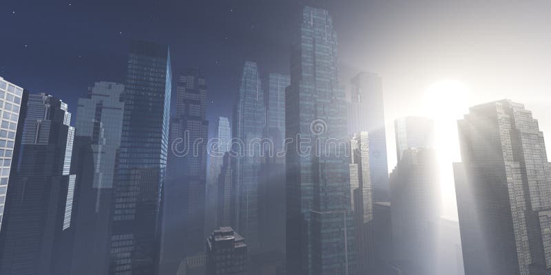 Panorama of the City. HDRI, Stock Illustration - Illustration of ...