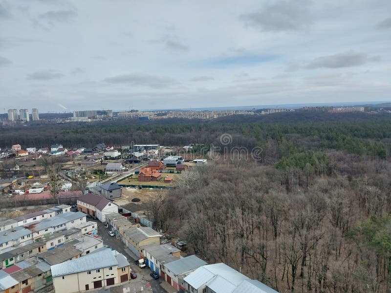Panorama of the City from the Height of a Multi-storey Building Stock ...