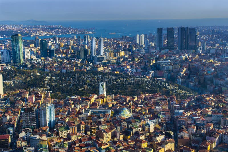 Panorama of the City of Istanbul Editorial Image - Image of illuminated ...