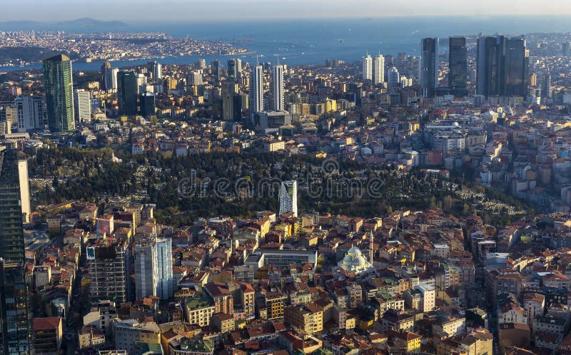 Panorama of the City of Istanbul from the Observation Platform Sapphire ...