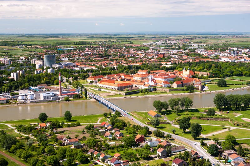 Panorama of the City of the Osijek Stock Photo - Image of light, city ...