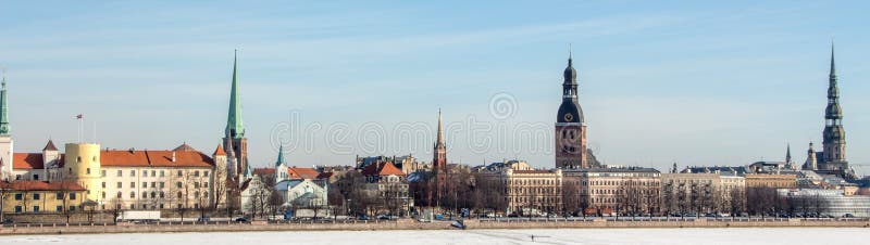 Panorama of the City of Riga Stock Image - Image of tower, riga: 29555867