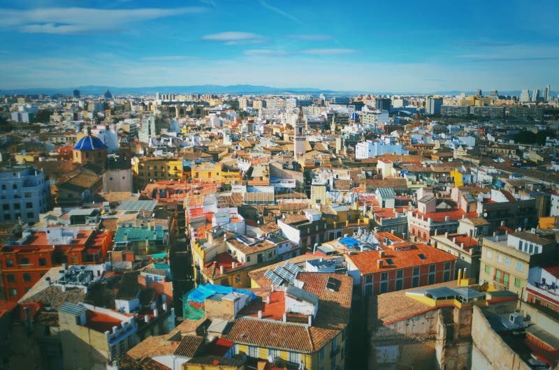 Panorama of Valencia City stock photo. Image of travel - 58556450