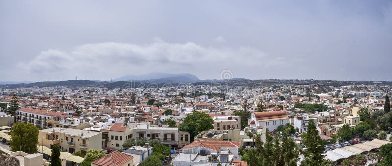 Greece. West Crete. Rethymnon Stock Photo - Image of background, area ...