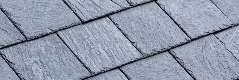 Panorama of Clean Grey Slate Roof Tiles for Use As a Background Texture ...