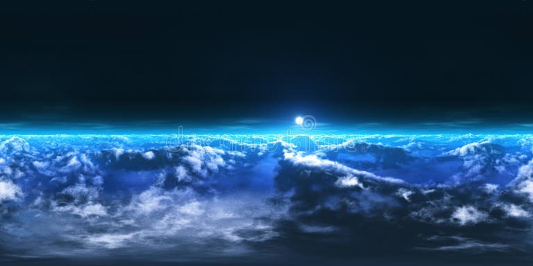 Earth from Orbit, HDRI, 3d Rendering Stock Illustration - Illustration ...