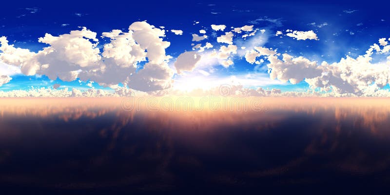 HDRI, Environment Map , Panorama of Clouds Stock Illustration ...