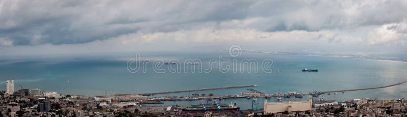 Panorama of the Coast of Haifa . Stock Image - Image of city, coastline ...